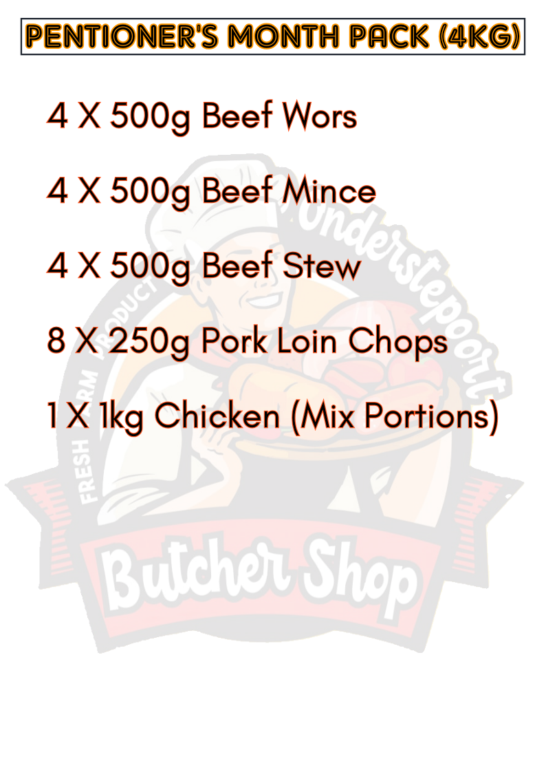 MONTH PACK PENSIONERS PACK (4KG) – ONDERSTEPOORT BUTCHERY